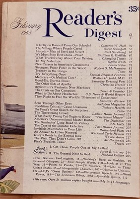 1965 February 1 READER'S DIGEST MAGAZINE Vintage History Short Stories ...