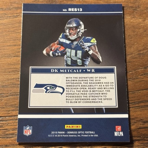 DK Metcalf 2019 Donruss Optic ELITE SERIES ROOKIES Rookie Insert RC # ...