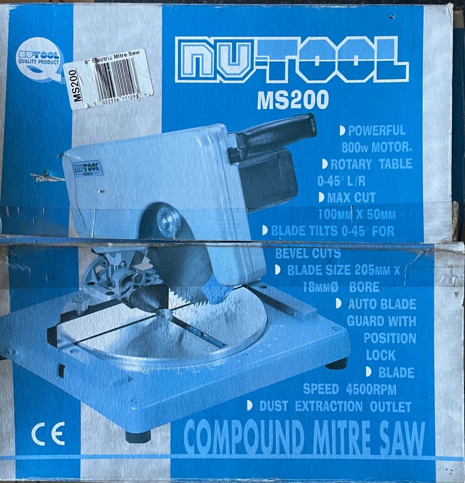 NUTOOL MS200 Compound Mitre Saw 205mm blade 800w motor | eBay UK