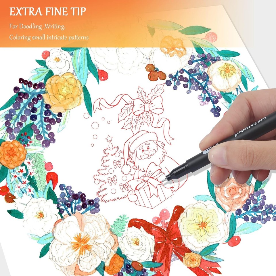 80 -120 Color Dual Tip Twin Marker Pen Set For Drawing Artist Sketch ...