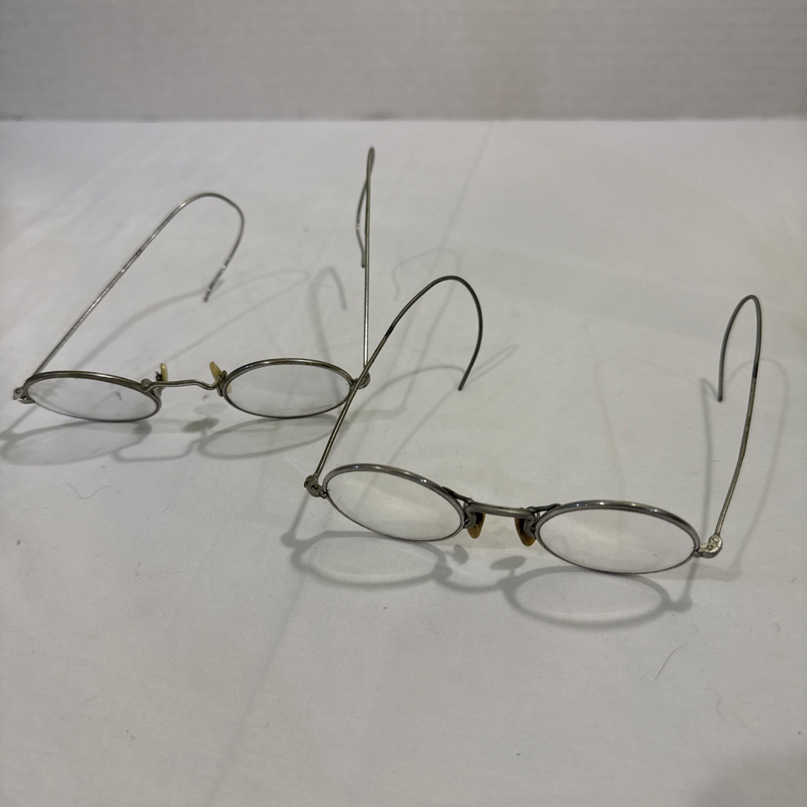 Antique Vintage Round Wire Rim Frame Glasses Silver E… - Gem