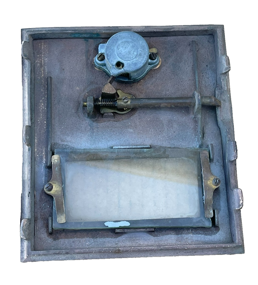 Vintage Bronze Post Office Mailbox Glass Door w/ Eagle & Combination ...