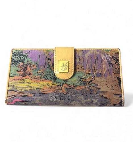 VAN GOGH - Wallet VINTAGE Pink Purple Tan Leather Bi Fold Wallet with ...