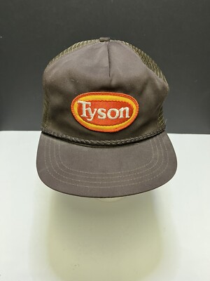 Vintage 90s Tyson Farming Brown Mesh Trucker Snapback Hat Patch Mens | eBay