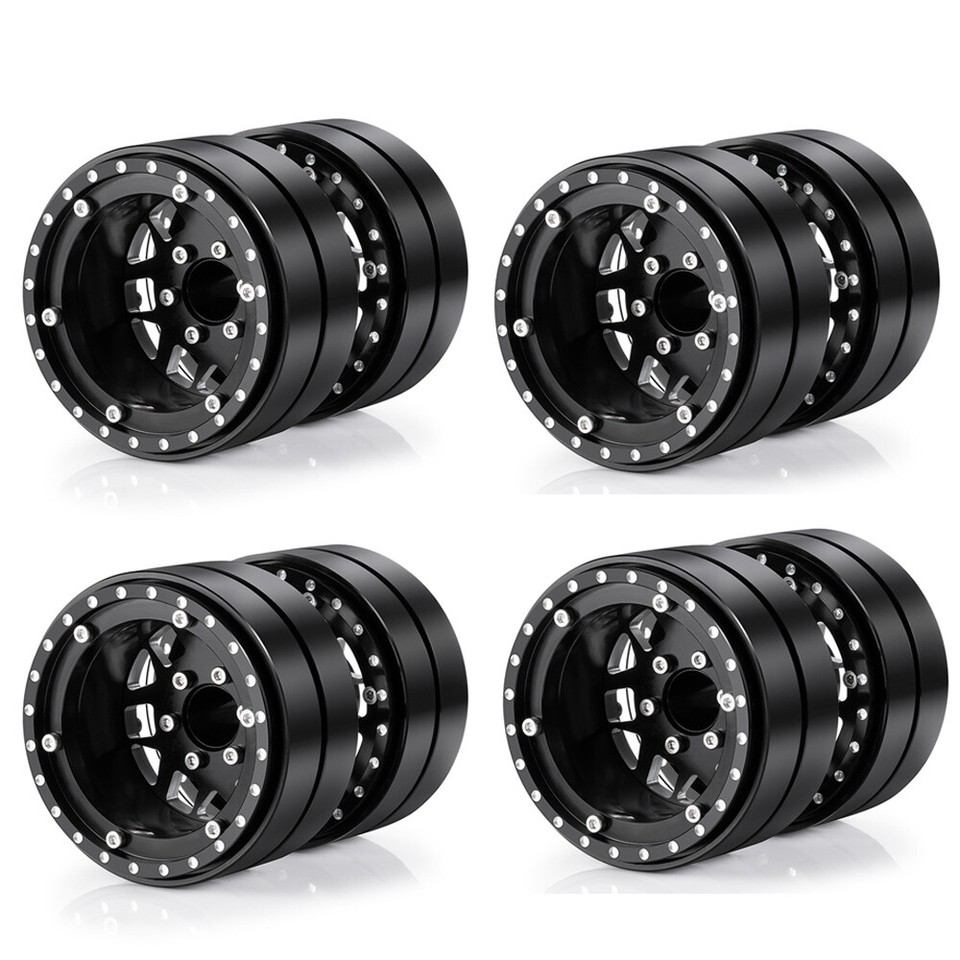 RCBATER 2/4Pcs 1.9" Dually Beadlock Wheel Rims for 1/10th RC Crawler ...