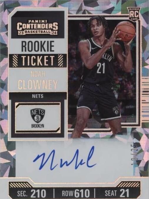 2023-24 Panini Contenders - Rookie Ticket Noah Clowney #117 Cracked Ice ...