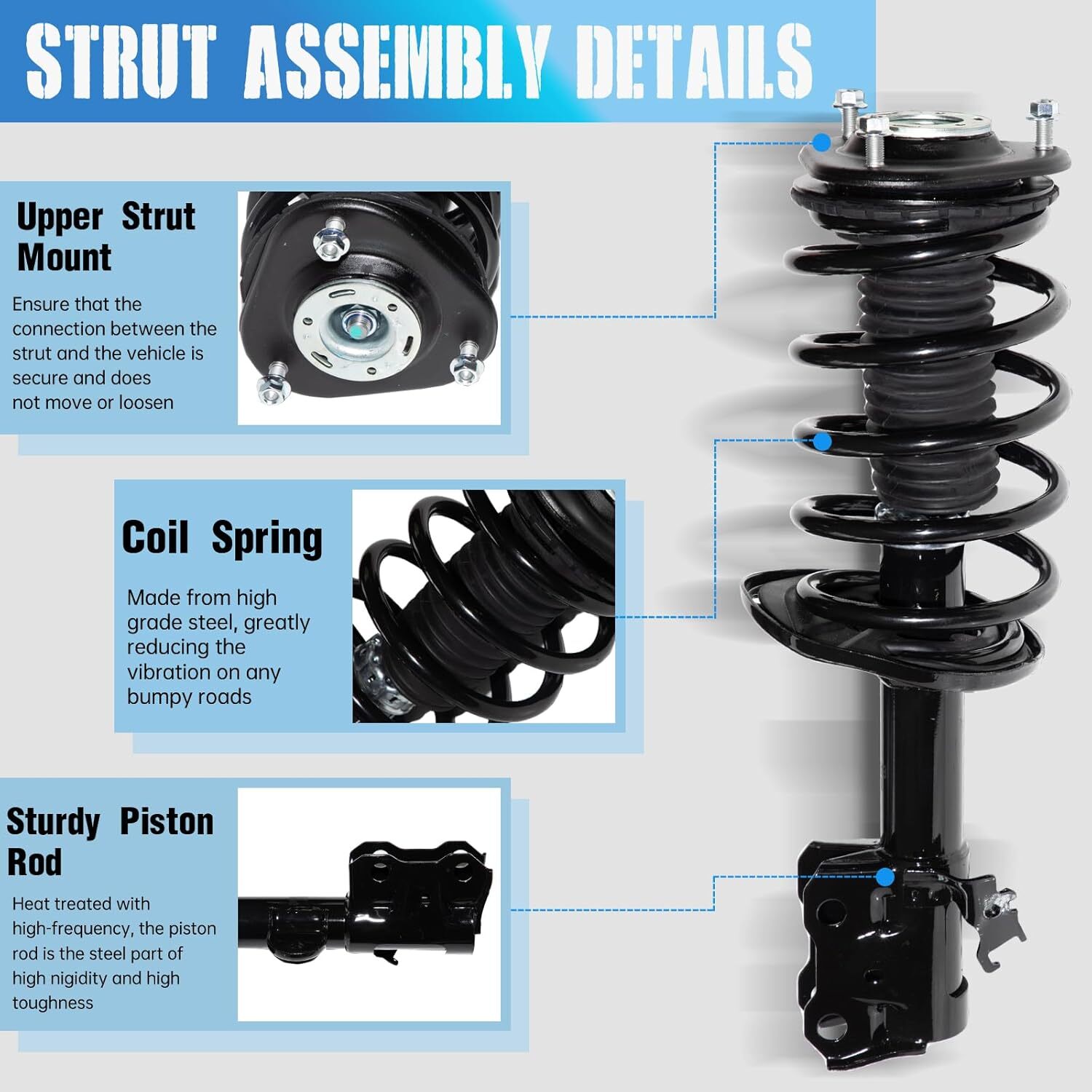 Pair Front Complete Struts Shocks & Coil Springs For 2010-2015 Toyota ...