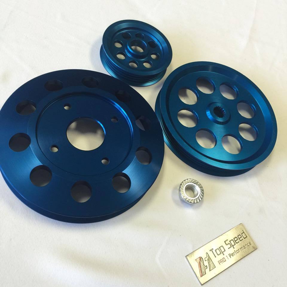 Light Weight Pulley Kit W/P, P/S, ALT Skyline GTR BCNR33 BNR34 RB26DETT ...