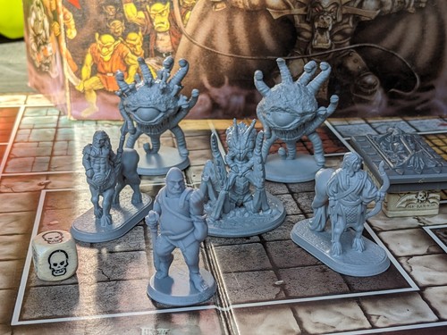 lot de monstres / lot de 5 figurines 28mm / d&d /warhammer / heroquest ...