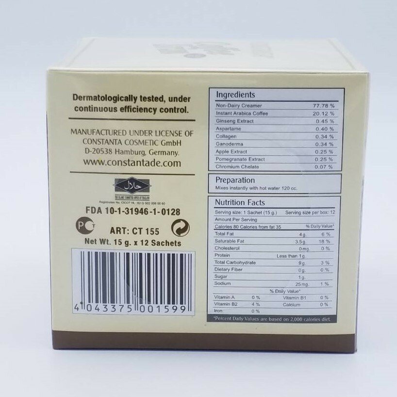 4x Constanta Coffee Srim Diet Weight Loss Slimming Collagen Skin Care ...