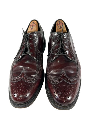 Florsheim Vintage Sz 9.5 EEE Mens Burgundy Leather Wingtip Dress Shoe ...