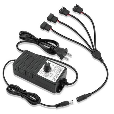 36W 12V PC Fan Speed Controller Adjustable Power Supply 4 Port Speed | eBay