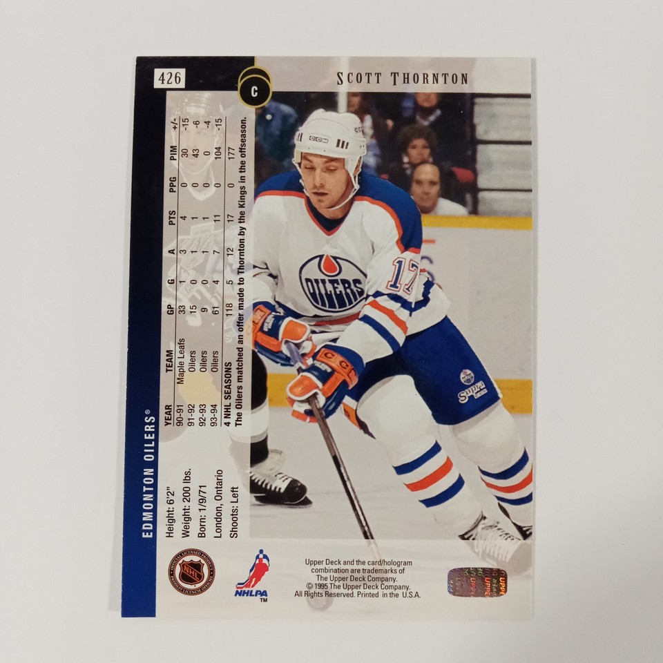 1995 Upper Deck Scott Thornton #426 Edmonton Oilers | eBay