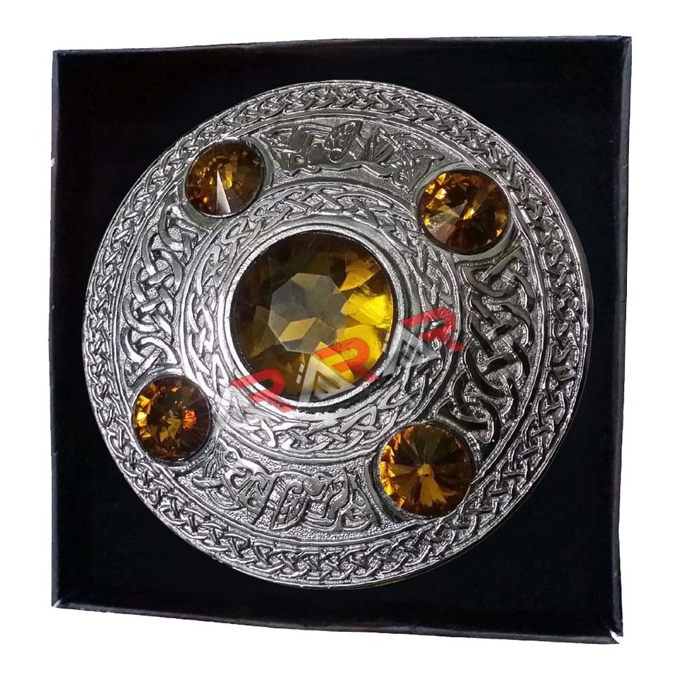 Scottish Kilt Fly Plaid Brooch Kilt Brooches Celtic Chrome Finish 5 ...