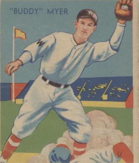 1934-36 National Chicle Diamond Stars - R327 Buddy Myer #4 1935 Stats ...