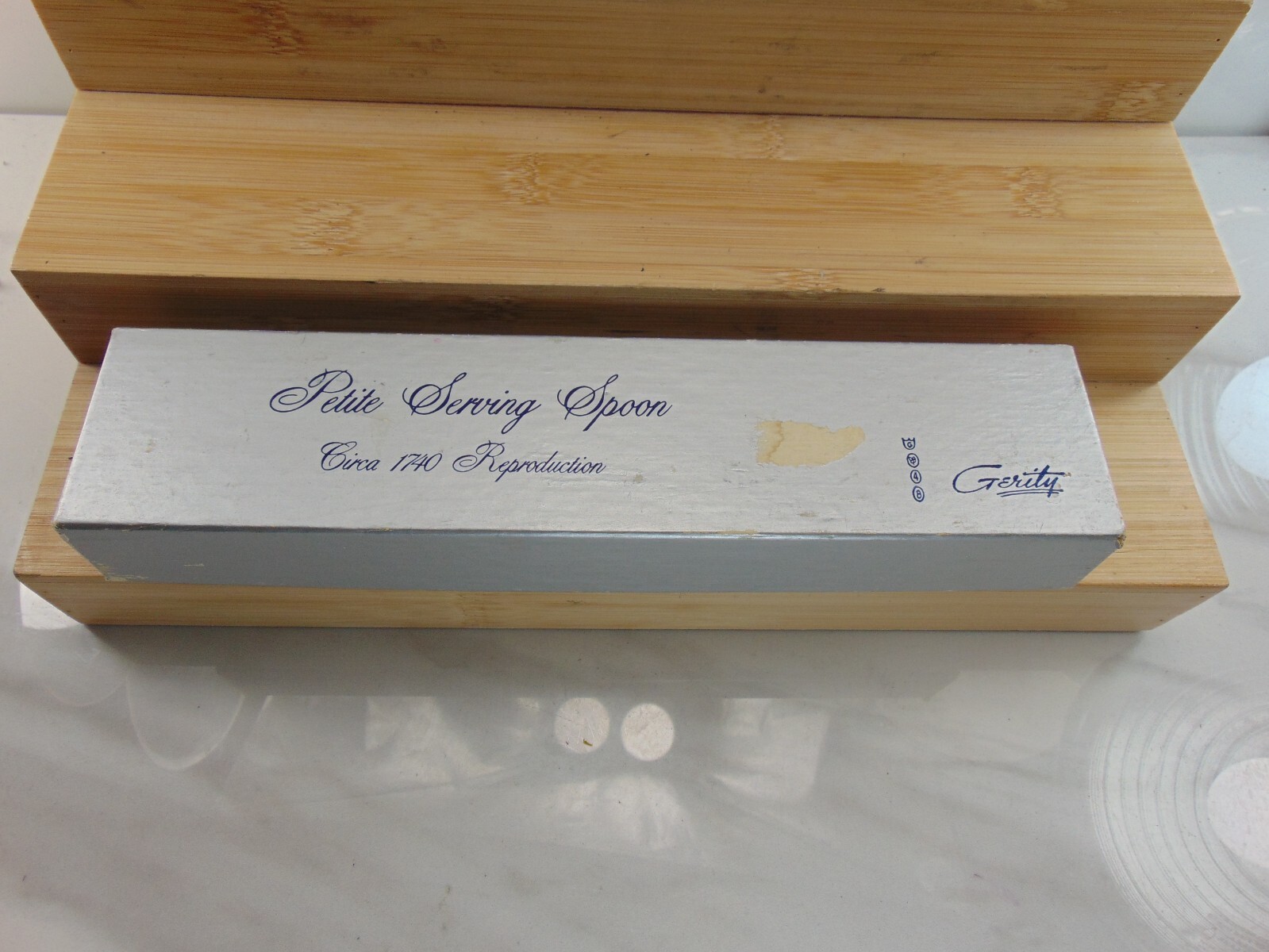 Gerity Silver-plated Silver Serving Spoon G 48 w/ original cloth pouch ...