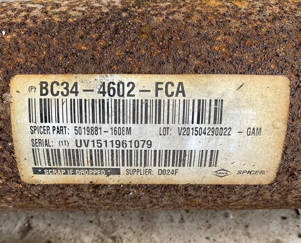 2012-2016 FORD F250 SUPER DUTY REAR DRIVE SHAFT 156” BC34-4602-FCA | eBay