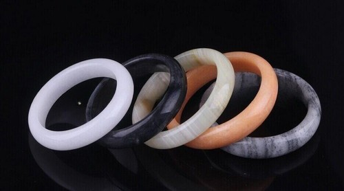 Beautiful Natural Multicolor Jade Round Gem Bangle Bracelet Jewelry 54 ...