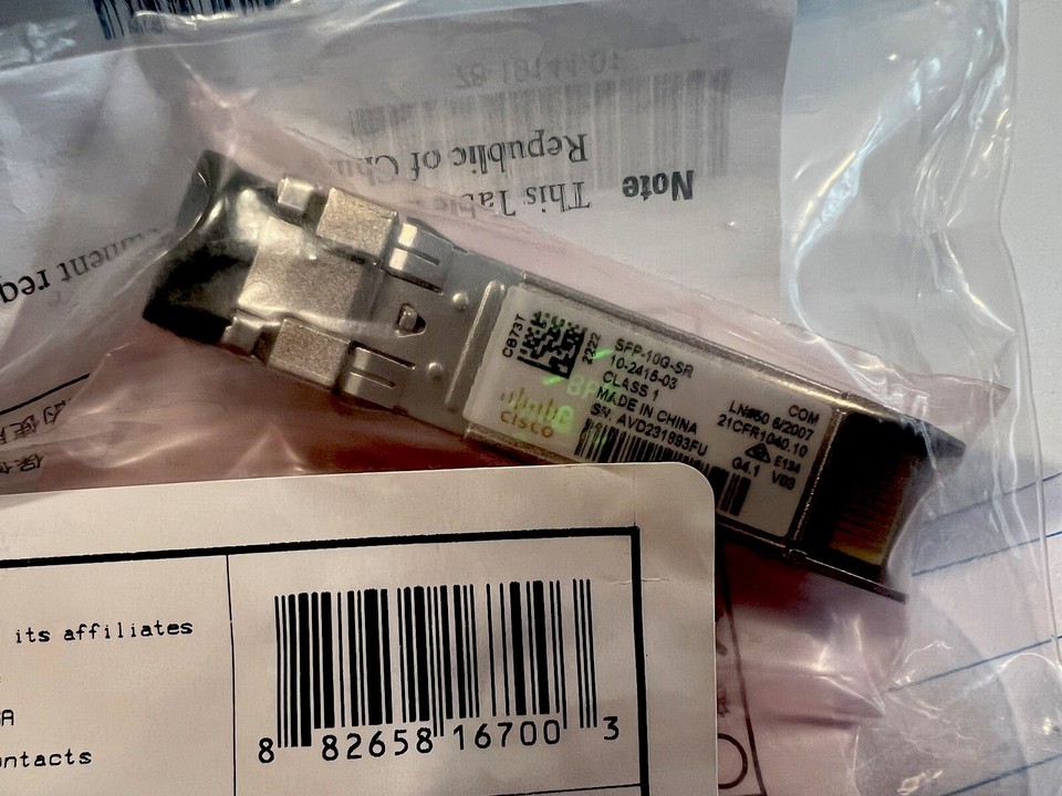 Genuine NEW Hologram Cisco SFP-10G-SR 10-2415-03 10Gbase-Sr sfp+ ...
