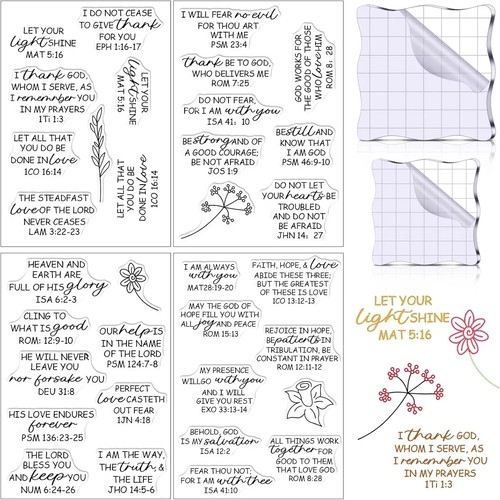 4 Sheets Bible Verse Clear Stamps Set Christian Scrapbooking Stamp ...