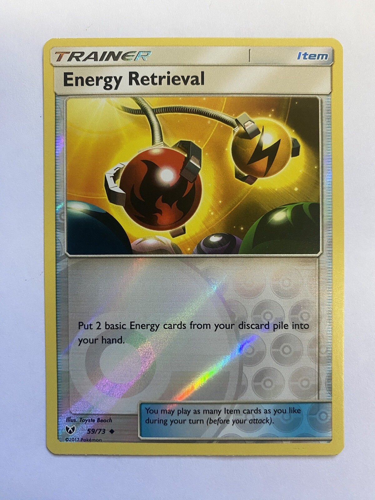 Energy Retrieval 59/73 Reverse Holo Shining Legends Pokemon Card 2017 ...