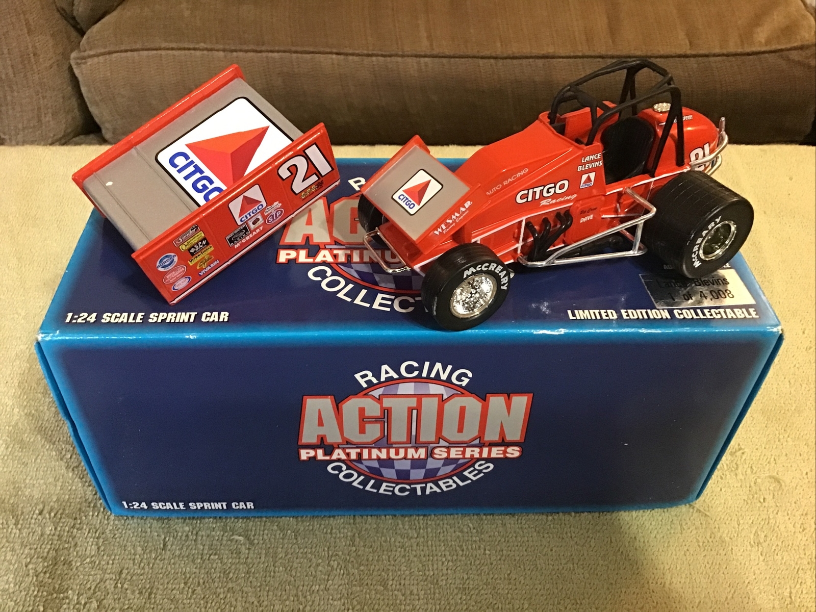 1996 Action LANCE BLEVINS #21 Citgo Sprint Dirt Car 1/24 Diecast Nascar ...
