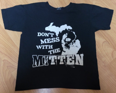 Michigan Don't Mess With The Mitten Skull T Shirt Youth Small | eBay