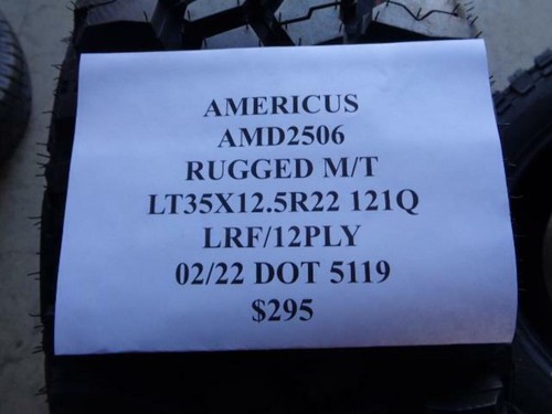 1 New Tire AMERICUS Rugged MT LT 35 12.5 22 121Q LRF/12PLY AMD2506 SU7 ...