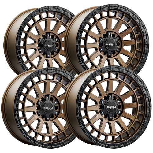(Set of 4) Assault Offroad AS2 20x9 5x5" -10mm Bronze Wheels Rims 20 ...