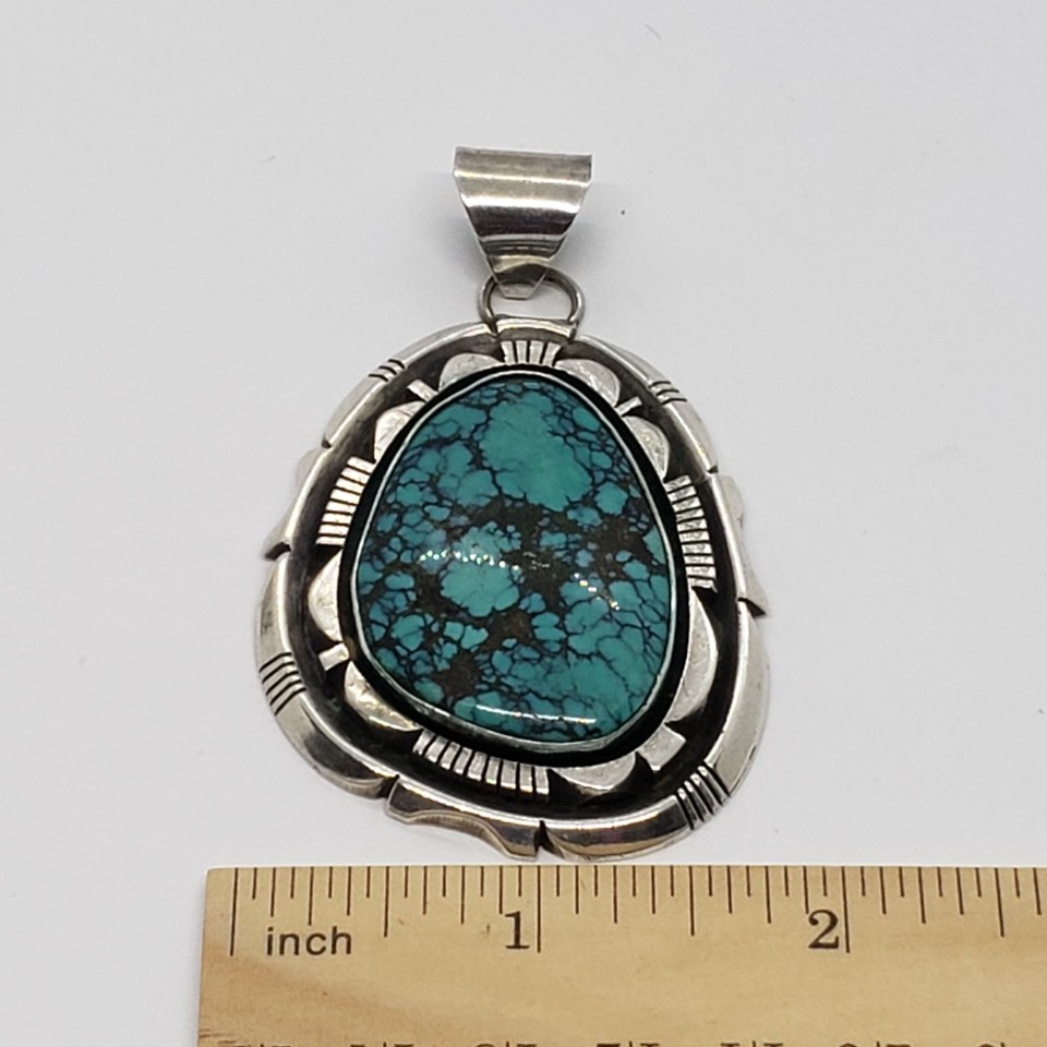 Vtg. ROBERT KELLY Native American NAVAJO Turquoise Sterling Silver ...