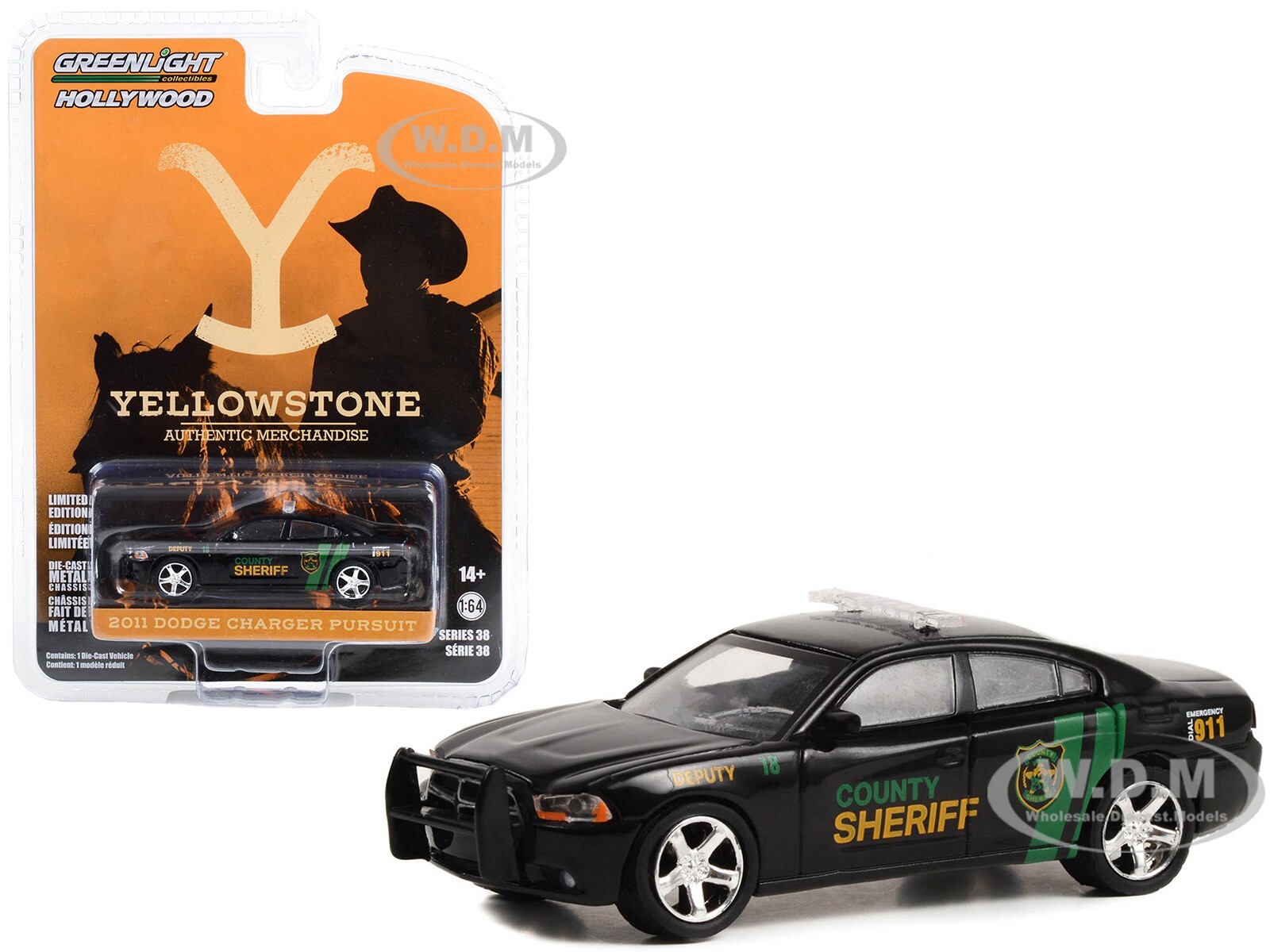2011 DODGE CHARGER PURSUIT COUNTY SHERIFF "YELLOWSTONE" 1/64 GREENLIGHT ...