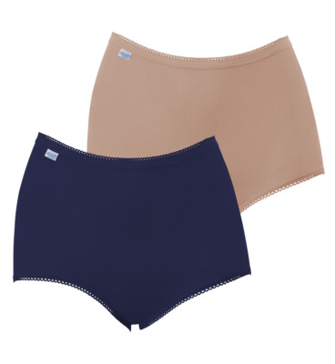 Sloggi Maxi 2 Pack High Waist Underwear - Navy/Pink, Sizes 12-22 ...
