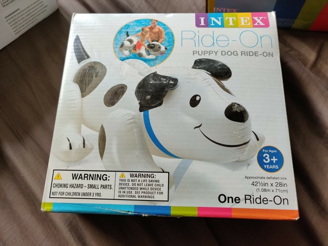 Intex Ride-on Puppy Dog Inflatable Pool Float Toy Ride on Floating for ...