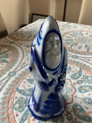 9 “ Eldreth Pottery Santa Claus & tree Salt Glazed Figure Signed ...