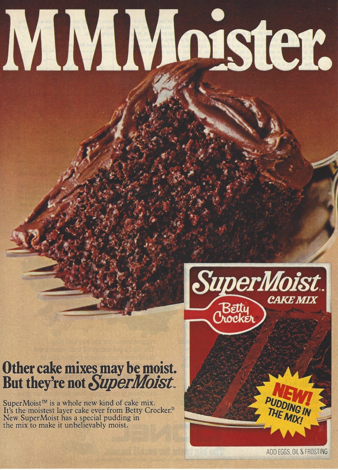 1978 Betty Crocker SuperMoist Cake Mix vintage Print Ad 70's Food ...