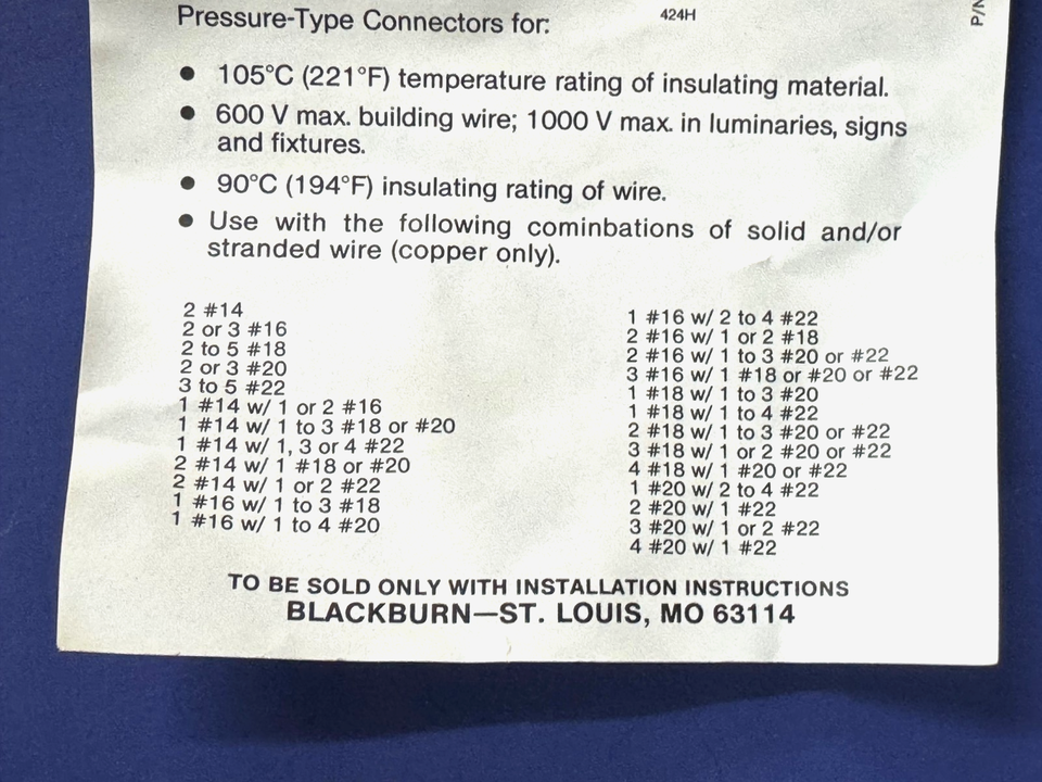 100-PK Screw-On Twist Wire Connectors Nuts 22-14 AWG Gauge Electrical ...