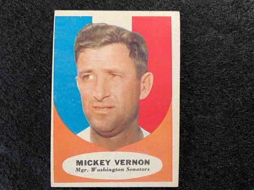 1961 TOPPS BASEBALL CARD WASHINGTON SENATORS MANAGER MICKEY VERNON 134 ...