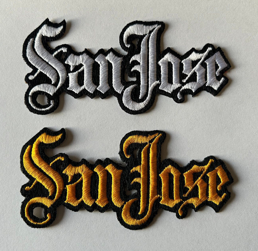 San Jose Old English Patch Embroidered Letters Iron On or Sew On | eBay