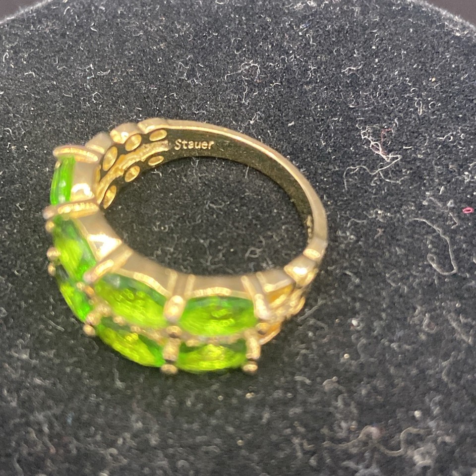 Lab Created Peridot 925 Stauer Ring 0708284 | eBay