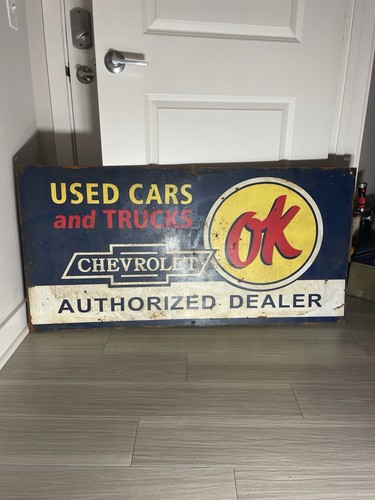 Vintage CHEVROLET “OK” Used Cars and Trucks Authorized Dealer Metal ...