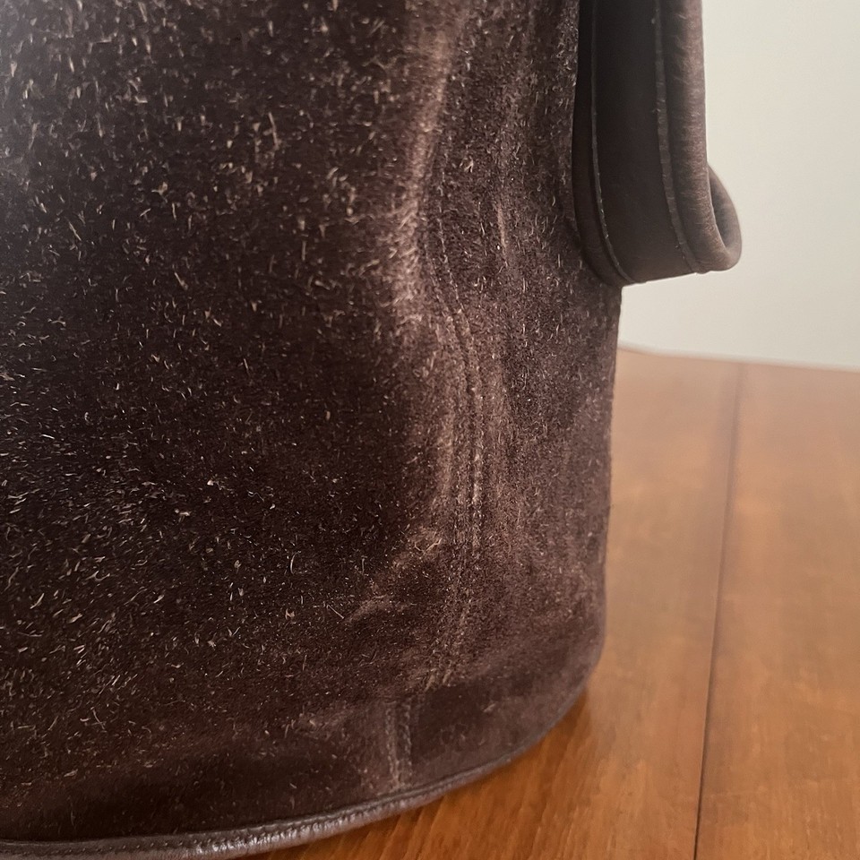 Vintage COACH Rough Out Suede Leather BERKELEY 9010 Duffle Shoulder Bag ...