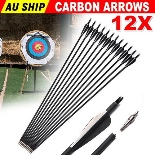 12pcs Musen Carbon Arrows 31 Inches Spine 500 For Compound & Recurve ...