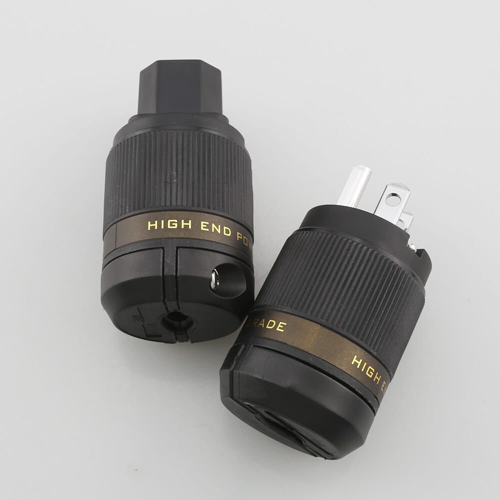 Pair Rhodium Plated US AC HiFi Audio Power Connector C13 Female Power ...