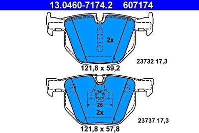 ATE Disc Brake Pad Set For BMW E60 E61 E63 E64 34216763043 | eBay