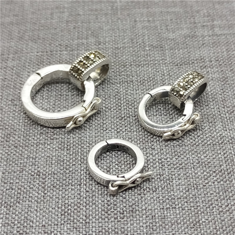 925 Sterling Silver Round Clasp with Marcasite for Bracelet Necklace | eBay