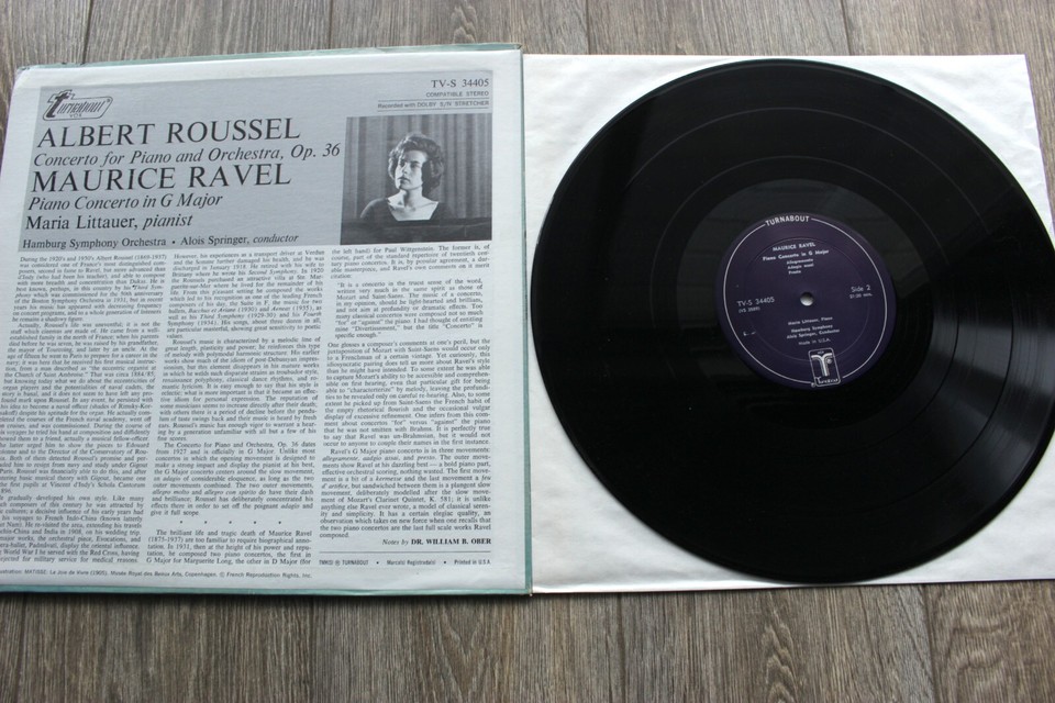 ALBERT ROUSSEL MAURICE RAVEL PIANO CONCERTO MARIA LITTAUER HAMBURG ...