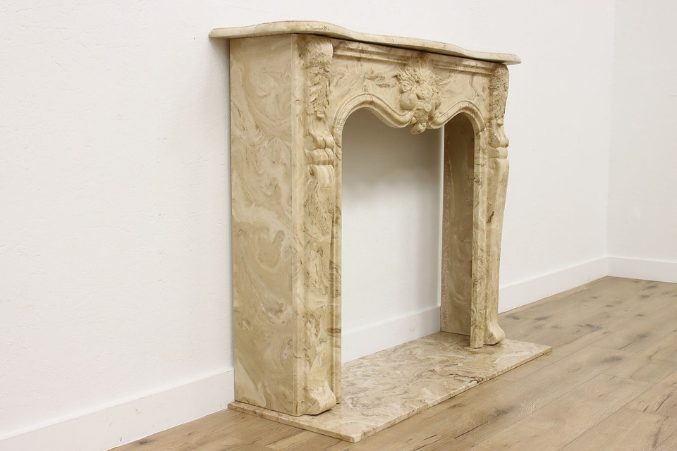 Country French Vintage 3 Pc Faux Marble Fireplace Mantel #55201 | eBay