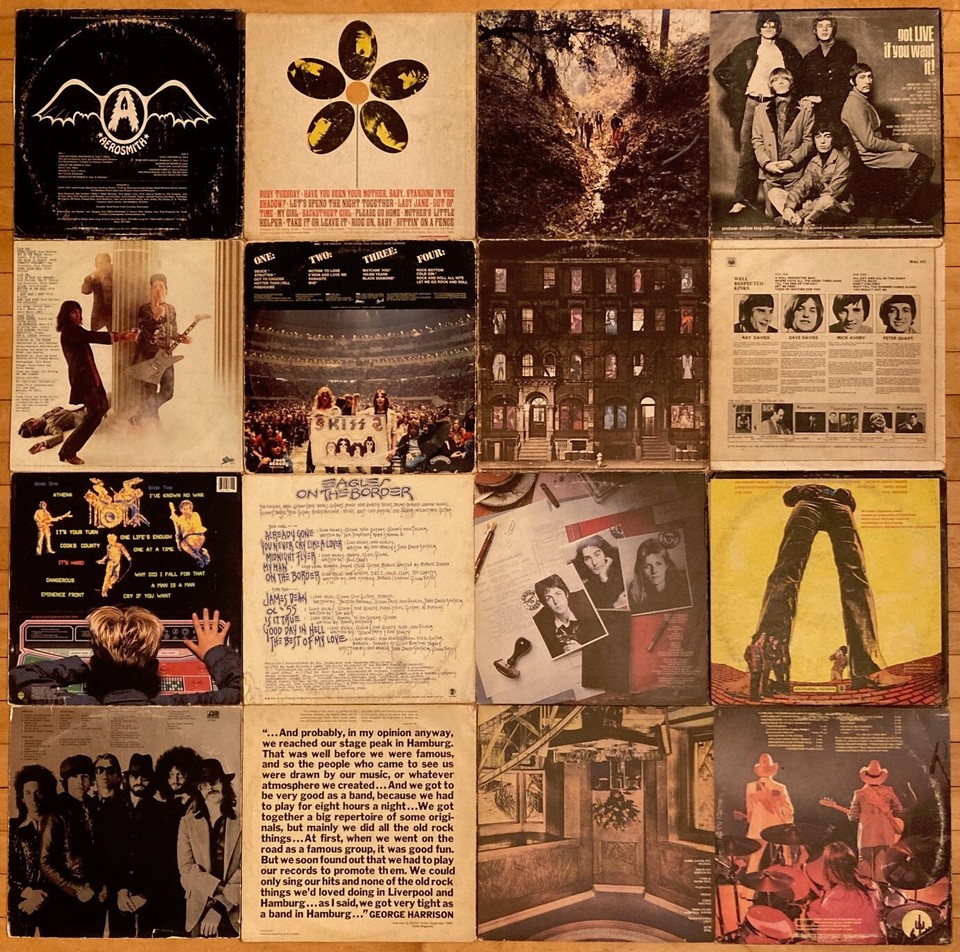 Classic rock lp lot who rolling stones led zeppelin beatles kinks kiss ...