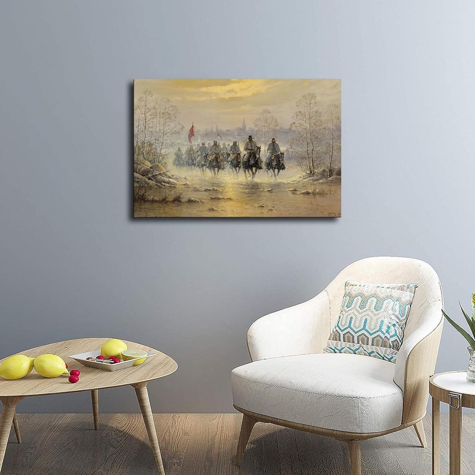 Confederate Army Cavalry Civil War Vintage Poster Art Modern Decor ...