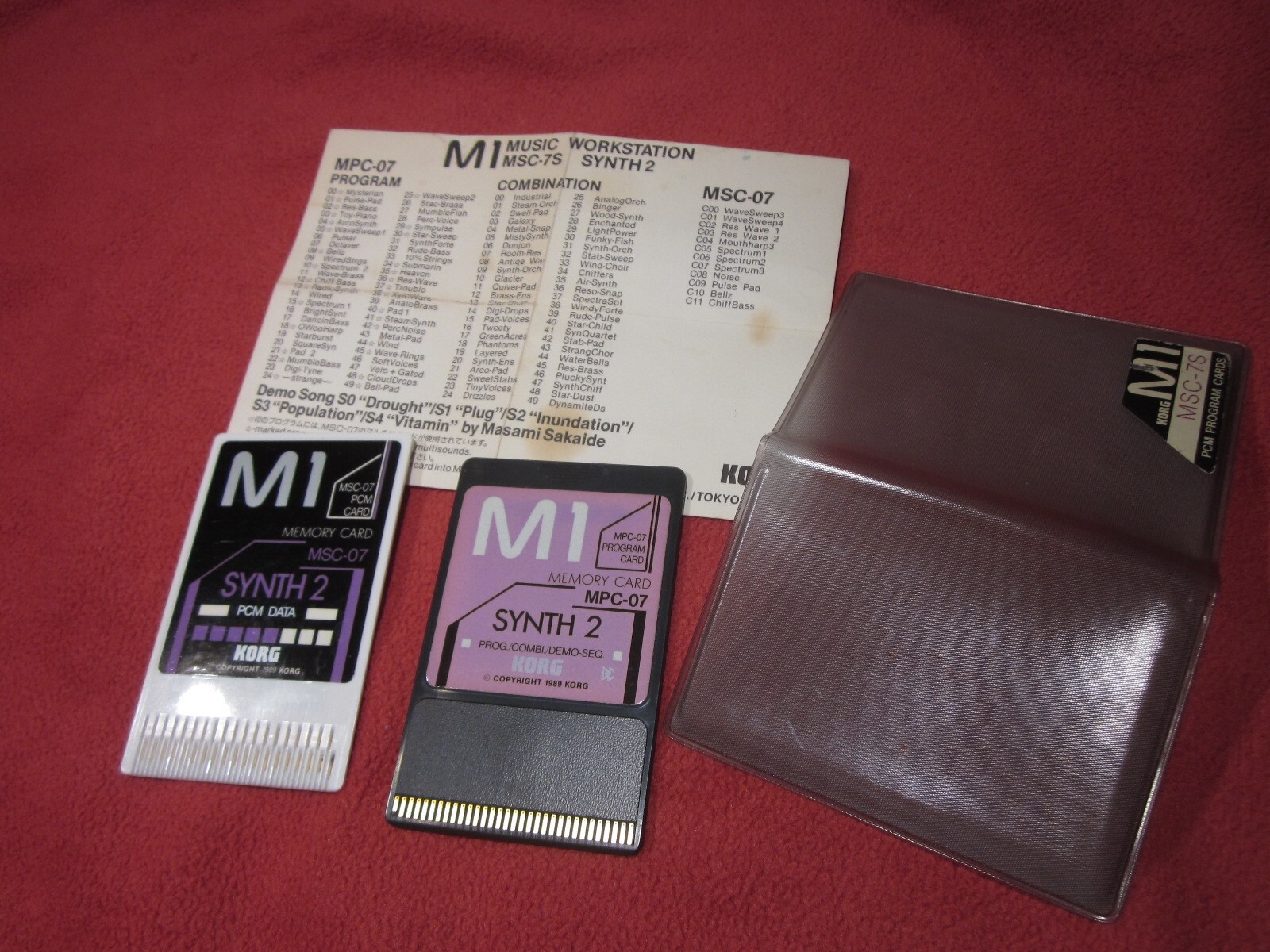 Korg M1 MSC-07 MPC-07 Synth 2 PCM & Program Cards MSC-7S Tested / Free ...